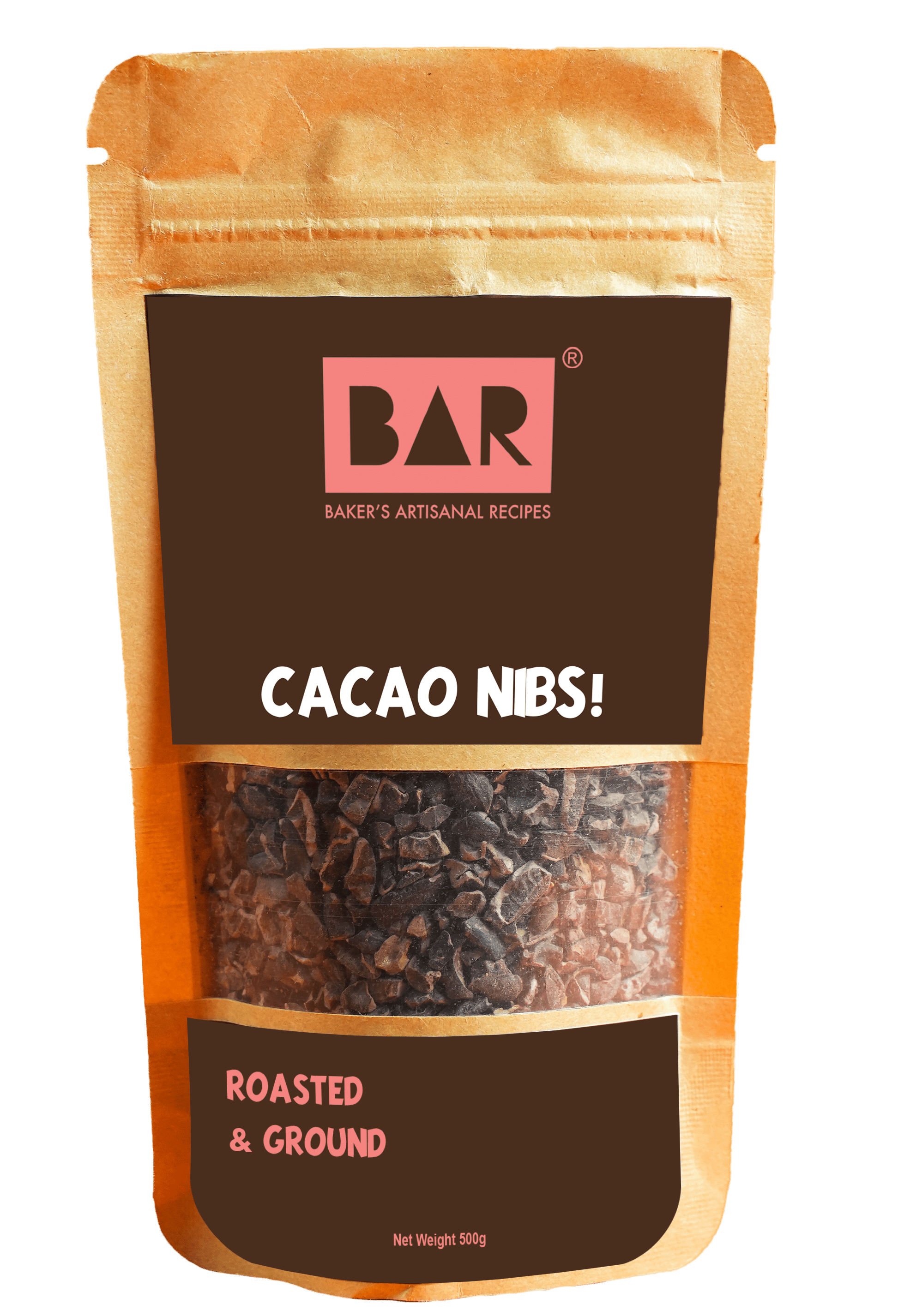 Cacao Nibs | Roasted and Ground Cacao Nibs | BarofChoc – BAR (Baker's ...